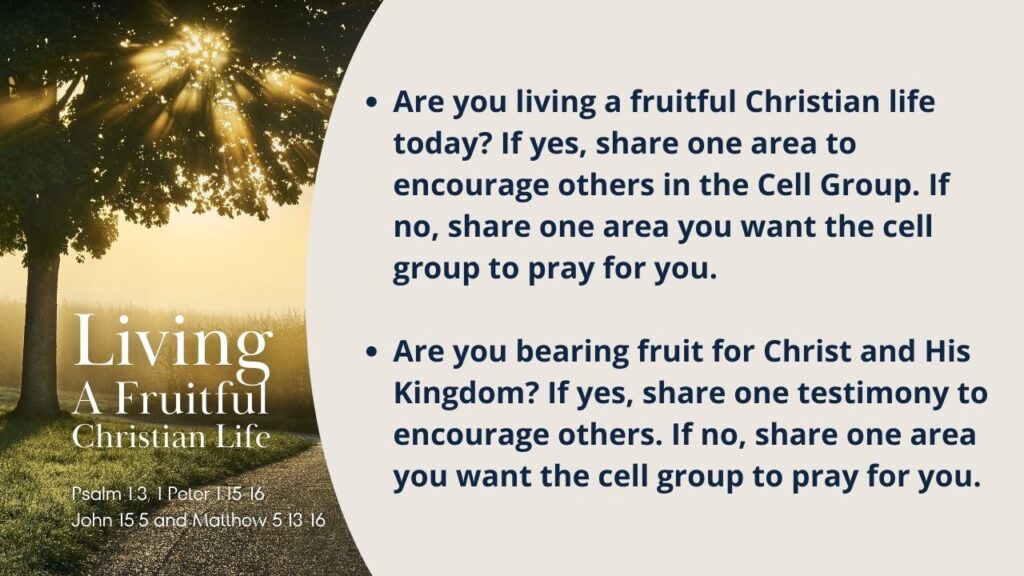 Living A Fruitful Christian Life - Ang Mo Kio Methodist Church
