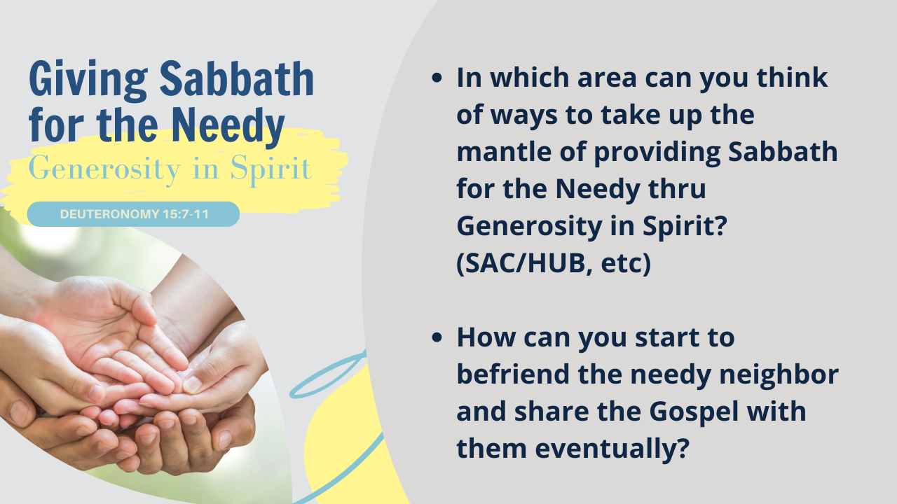 Giving Sabbath for the Needy through Generosity in Spirit - Ang Mo Kio ...
